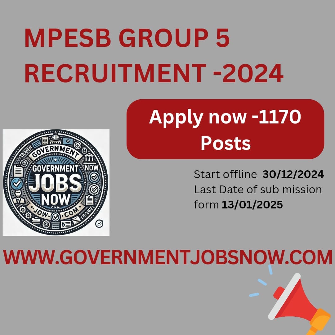 MPESB Group 5 Recruitment 2024 - Apply Online for 1170 posts