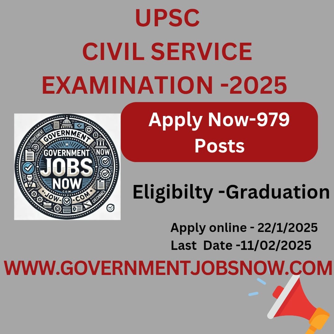 UPSC Civil Services Examination 2025-Apply for 979 posts